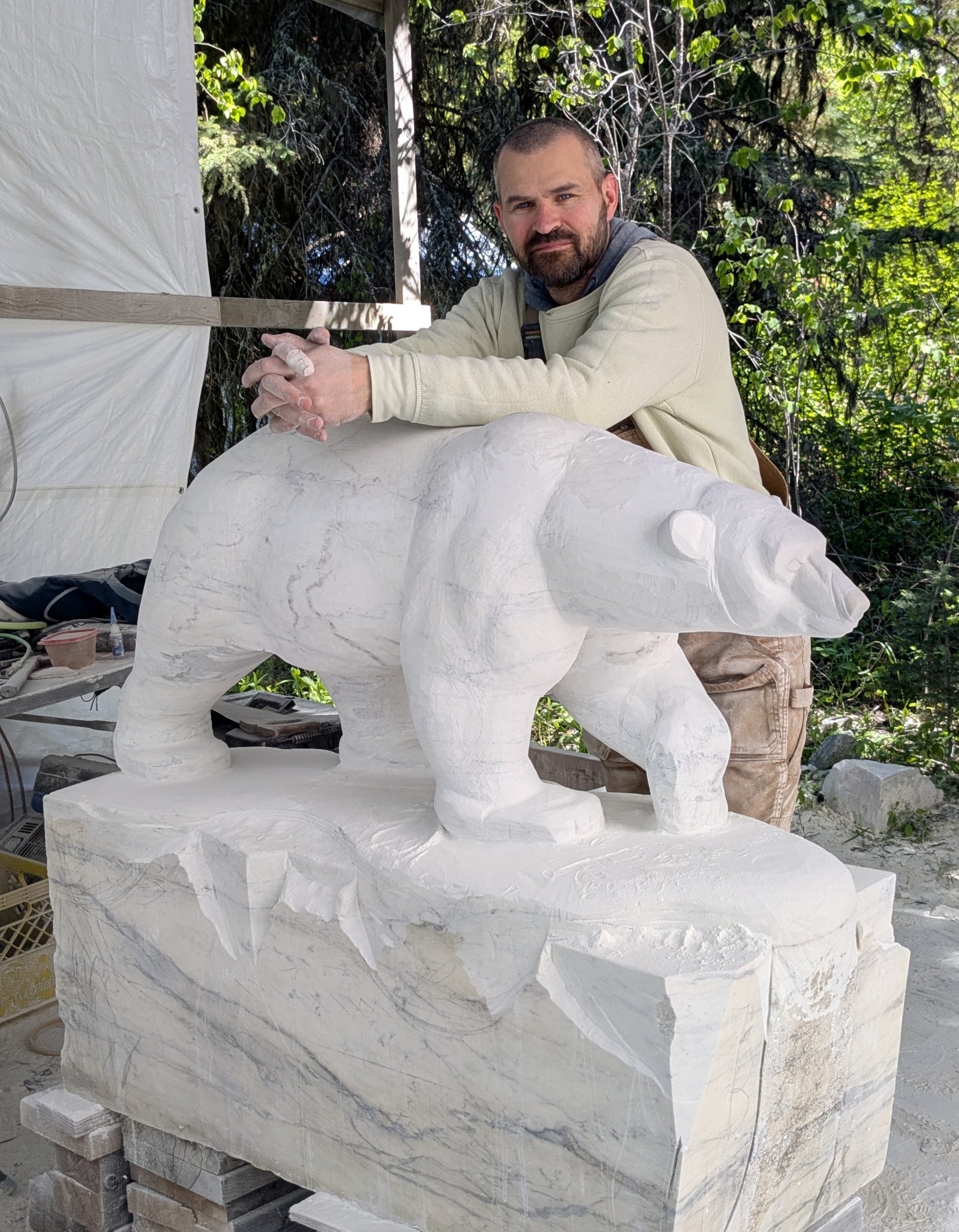What A Relief - Completing A Monumental Stone Carving. - Andrew Gable Art